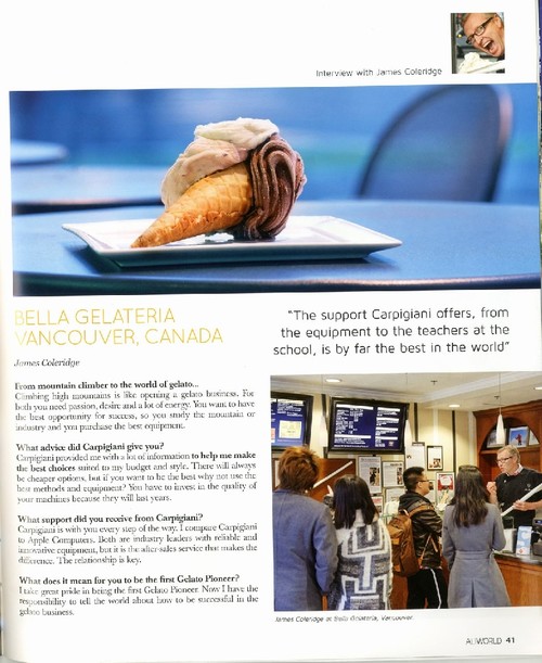 James Coleridge: Bella Gelateria | Success Stories | Carpigiani Gelato ...